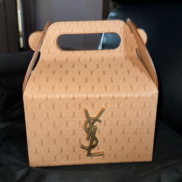 Saint Laurent | Bags | Ysl Lunch Box Take Away Box Bag 223 Brown Gold ...